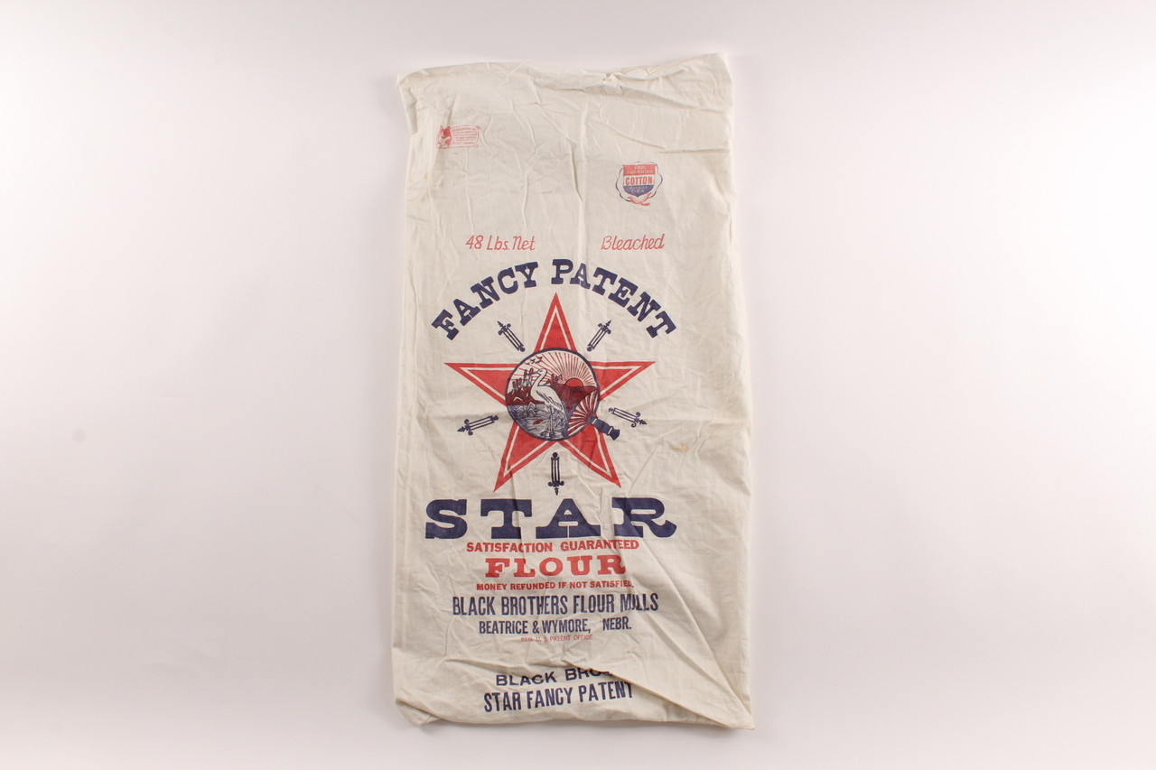 Vintage Old Star Flour Sack Black Brothers Flour Mills Beatrice Wymore ...