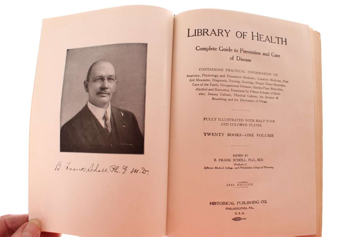 Antique Library Of Health Book Frank Scholl 1928 Version
