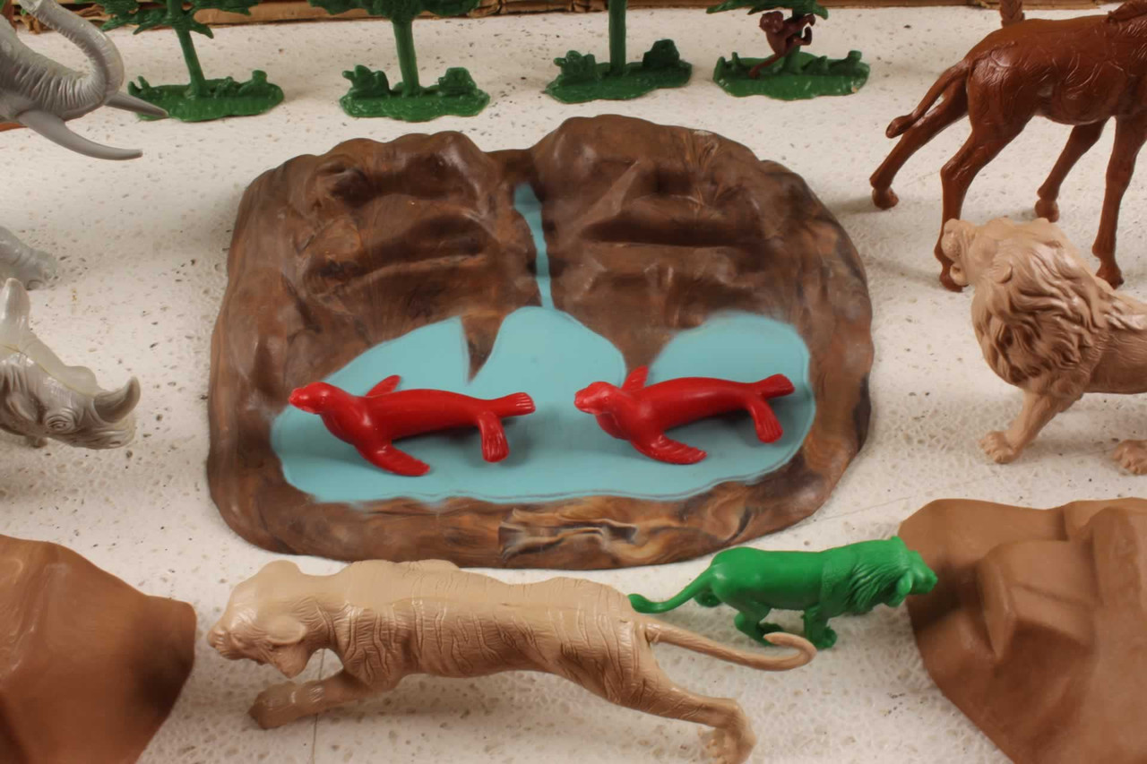 Vintage Marx Jungle Play Set Large Animals & Original Box - Antique ...