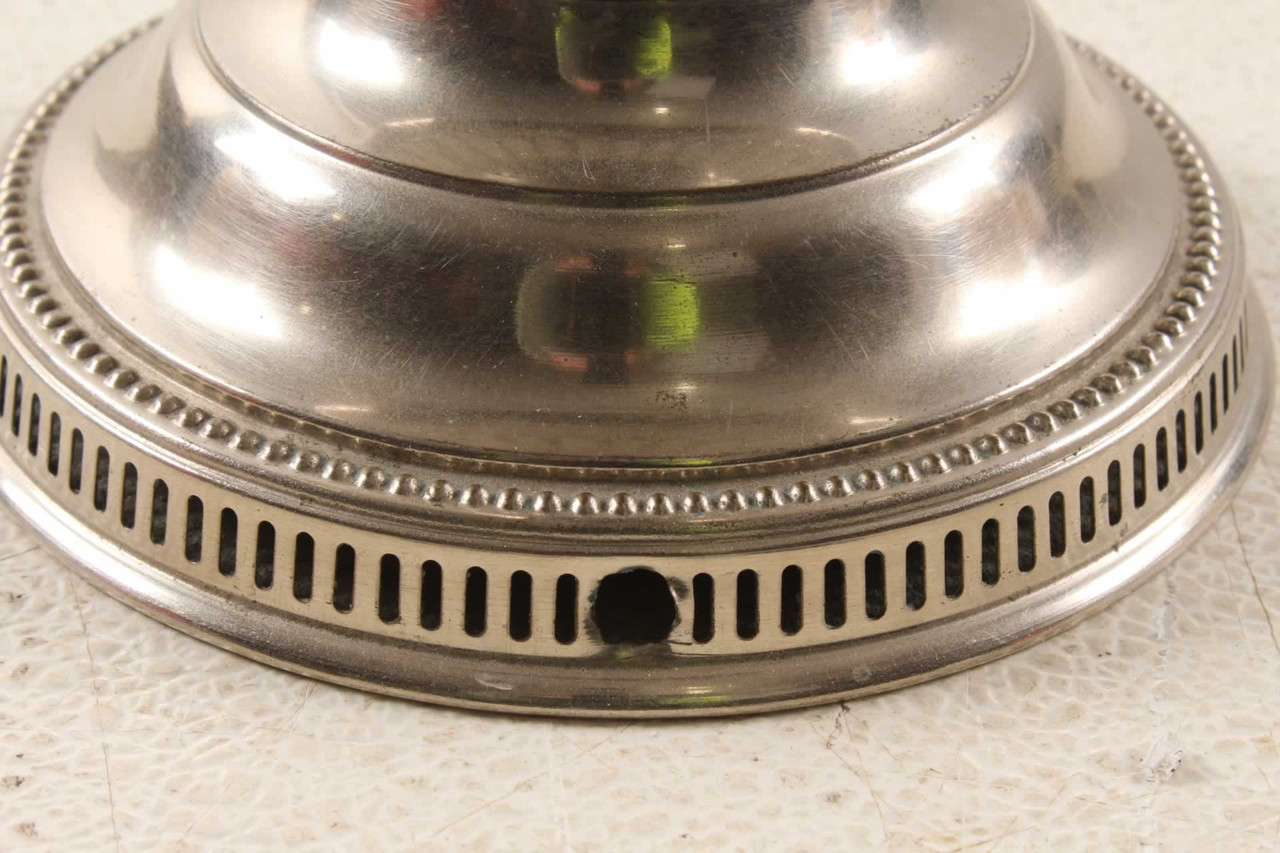 Antique Rayo Nickel Chrome Kerosene Oil Lamp & Shade Ring Holder ...