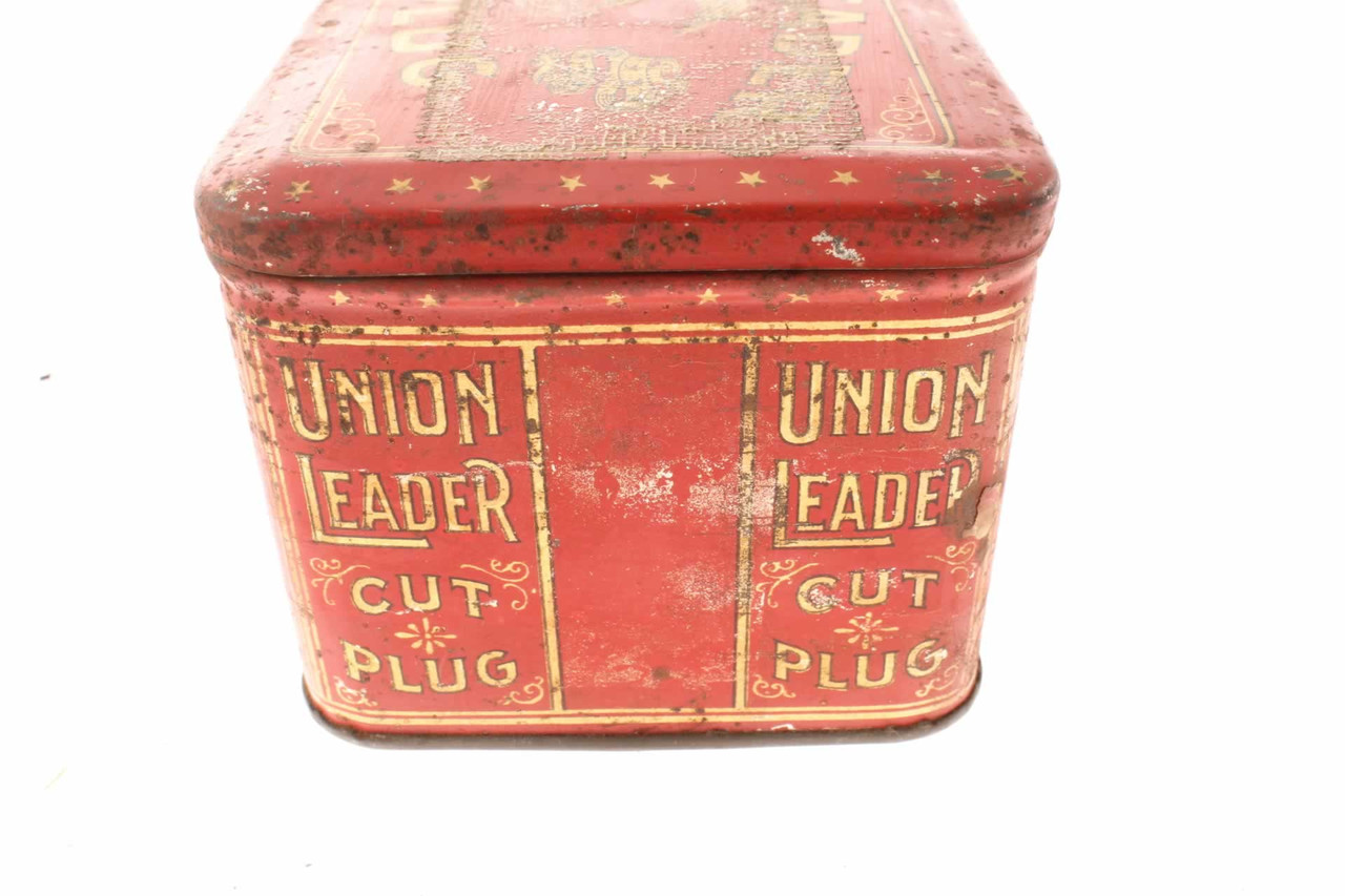 Antique Union Leader Cut Plug Tobacco Tin Smoke & Chew Eagle Logo ...