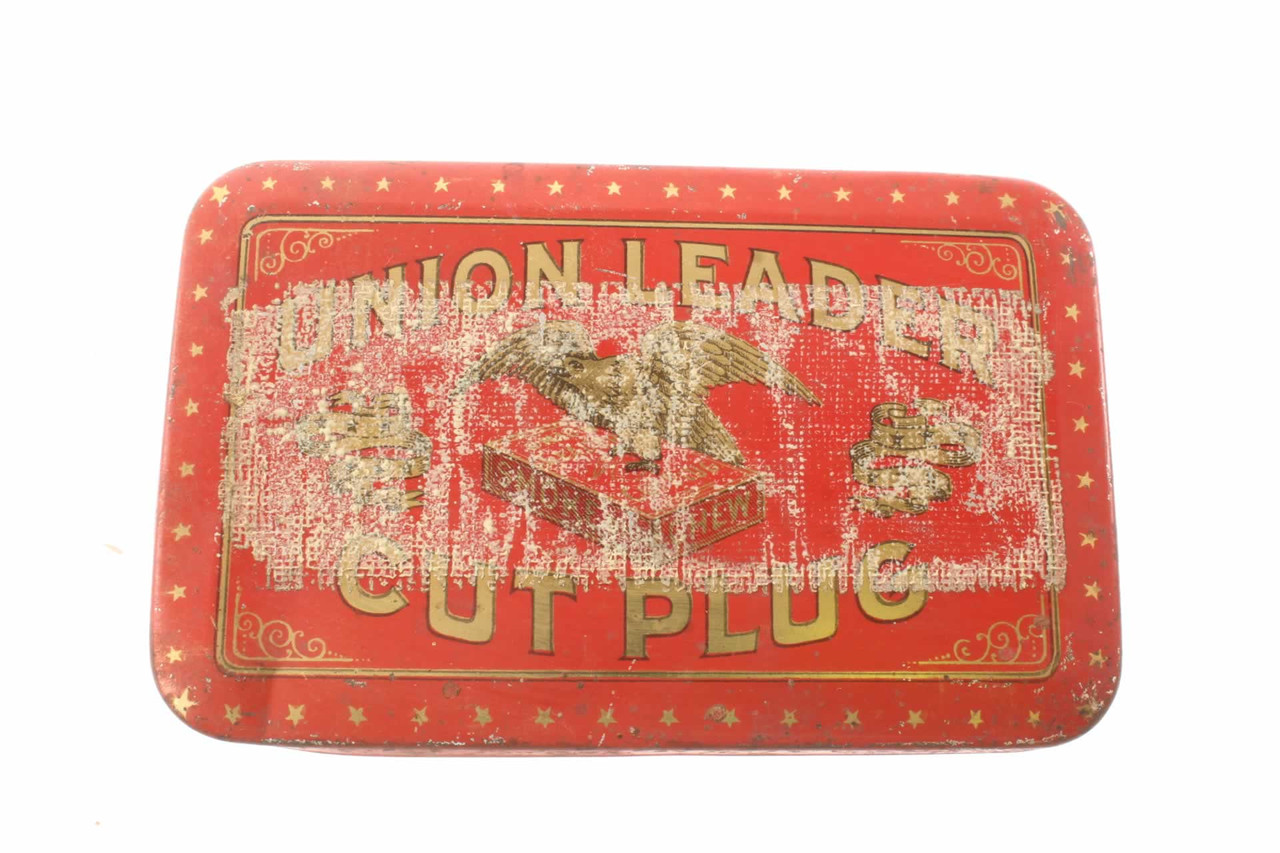 Antique Union Leader Cut Plug Tobacco Tin Smoke & Chew Eagle Logo ...