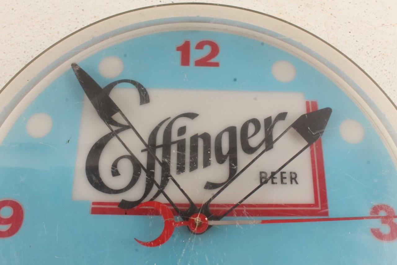 Rare Vintage Effinger Beer From Baraboo Advertising Light Up Clock Neon ...