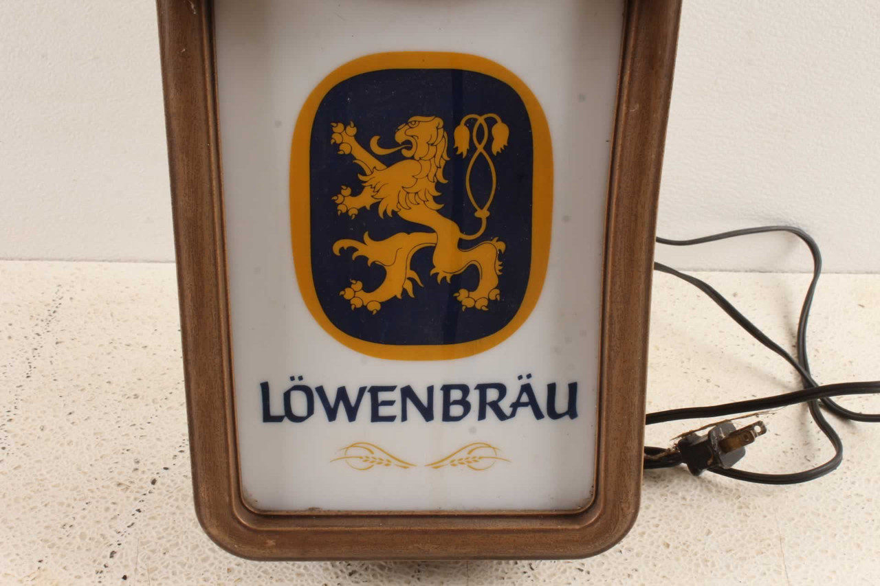 Vintage 1986 Miller Brewing Lowenbrau Beer Advertising Light Up Clock ...