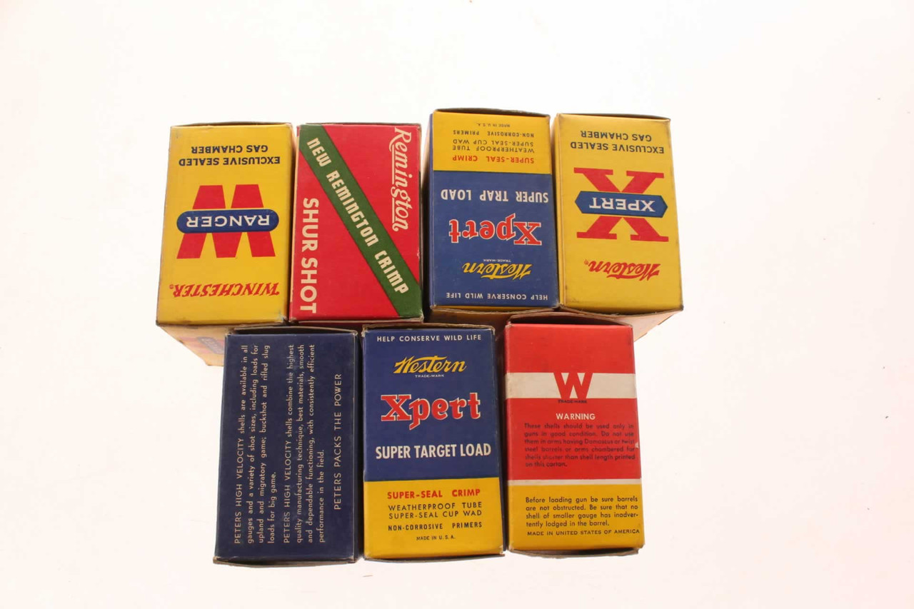 7 Empty Vintage Shotgun Shell Boxes Winchester Peters Western Remington ...