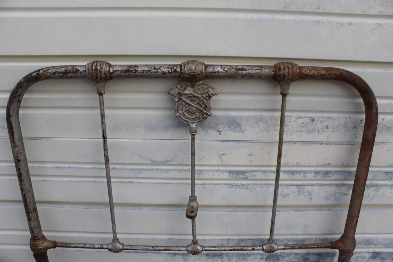 Antique US Military Quartermaster Insignia Cast Iron Soldier Bed ...