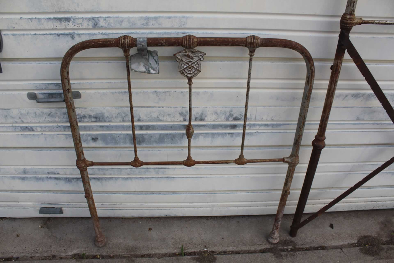 Antique US Military Quartermaster Insignia Cast Iron Soldier Bed ...