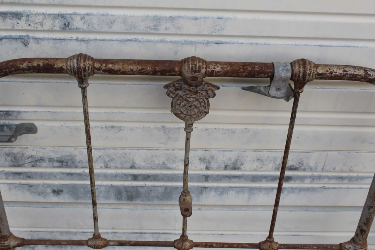 Antique US Military Quartermaster Insignia Cast Iron Soldier Bed ...