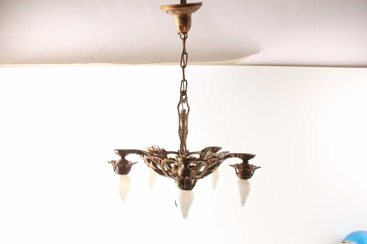 Nice Colorful Antique Hanging Ceiling Light Fixture - Antique Mystique