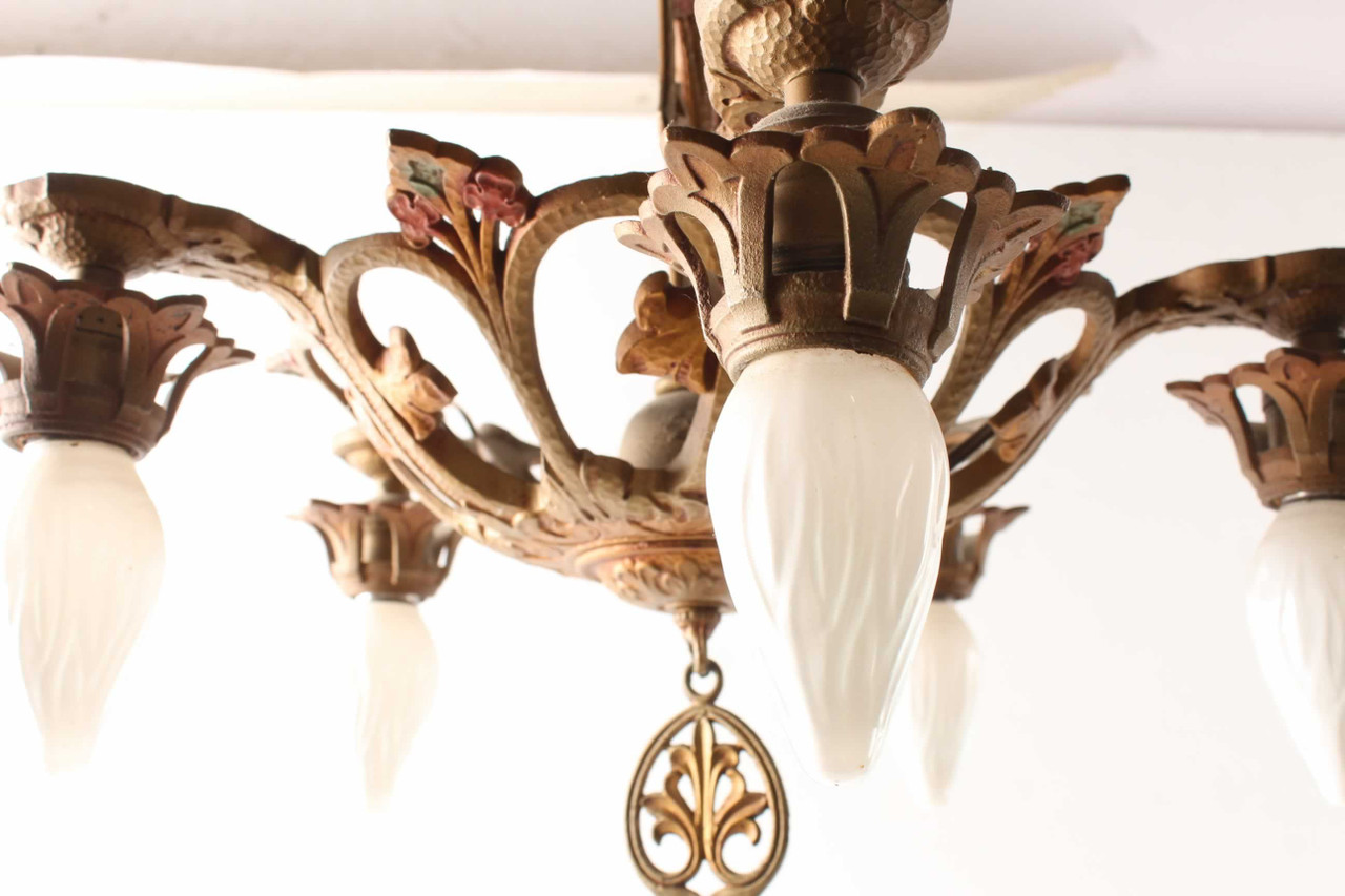 Nice Colorful Antique Hanging Ceiling Light Fixture - Antique Mystique