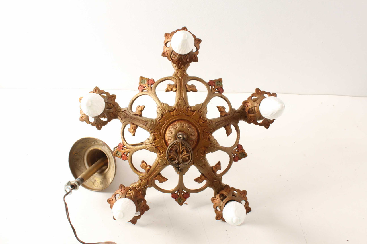 Nice Colorful Antique Hanging Ceiling Light Fixture - Antique Mystique