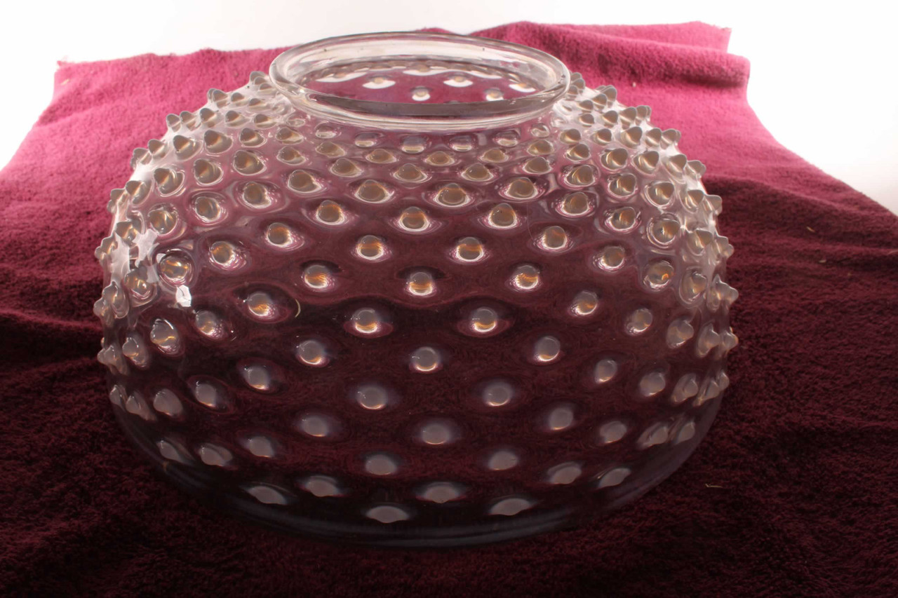 Antique Victorian Hobnail Glass Hanging Kerosene Oil Lamp Fixture Shade ...