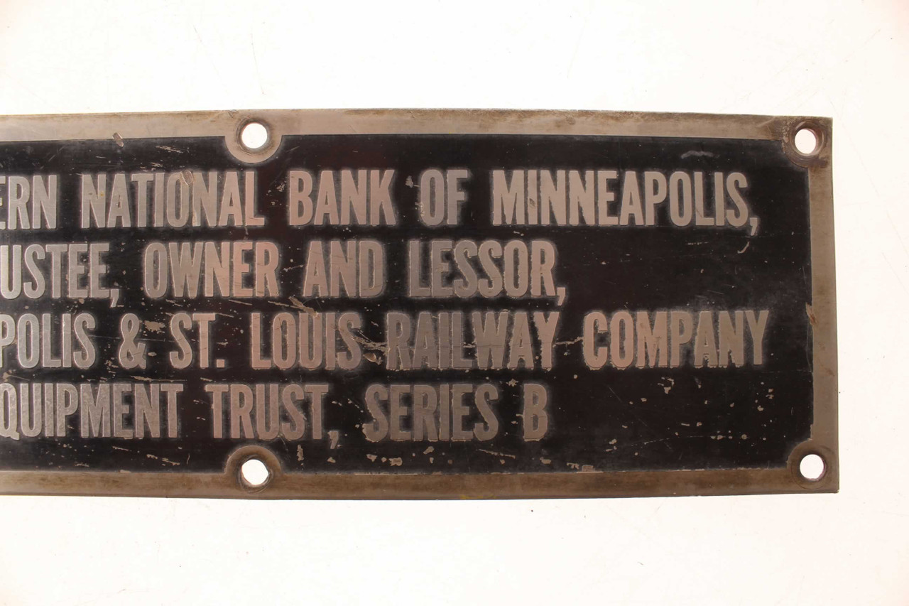 Rare Antique Minneapolis & St. Louis Railway Locomotive Equipment Sign ...