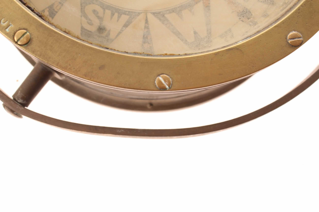 Antique World War 2 Era Brass Ship Compass WD Outwin-Flinders Lowestoft ...
