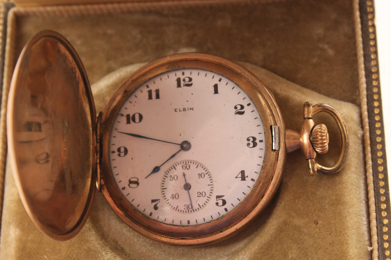 Antique Elgin Engraved Hunter Case 15 Jewel Pocket Watch & Case ...