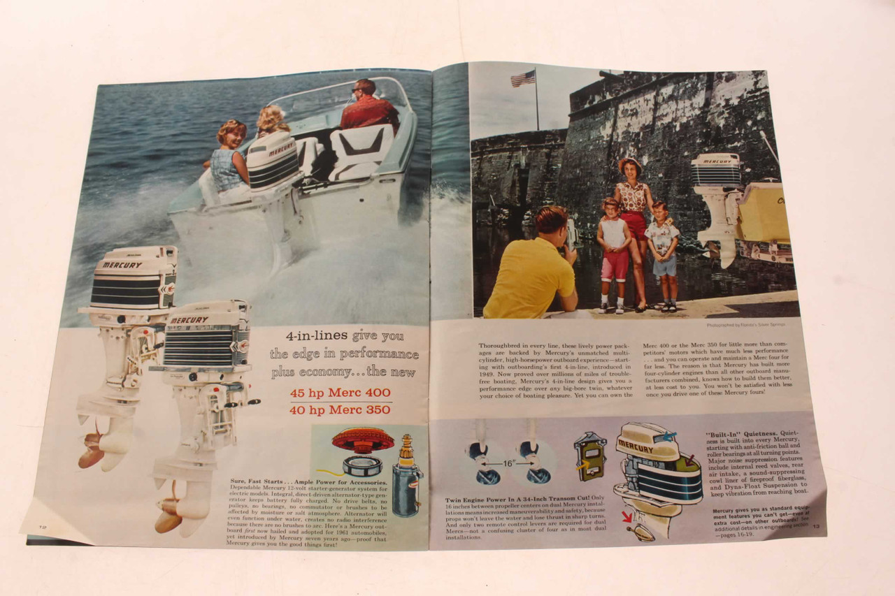 Vintage 1961 Mercury Outboard Boat Motor Brochure Catalog & Accessories ...
