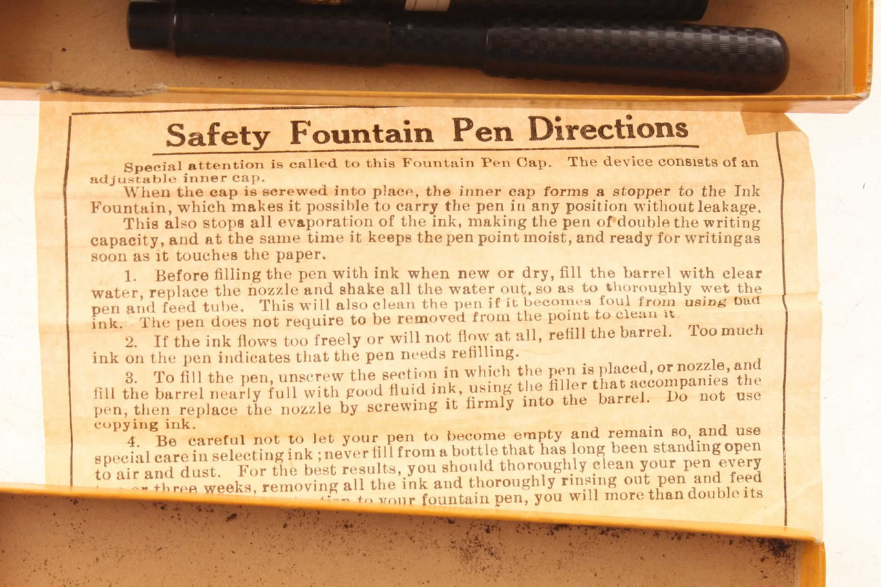 Antique Moore Non Leak Retractable & Safety 14 Karat Gold Fountain Pen ...