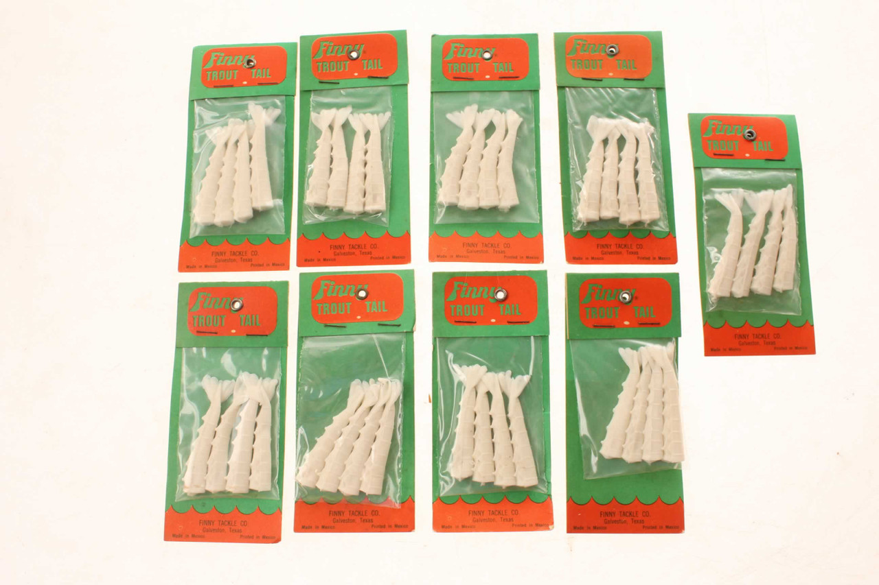9 Vintage Finny Trout Tail Rubber Jig Body Lures Packs Sealed - Antique ...