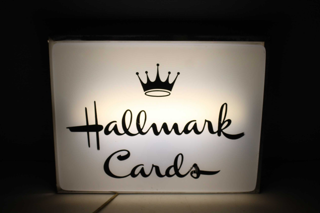 Vintage Hallmark Cards Light Up Advertising Store Sign - Antique Mystique