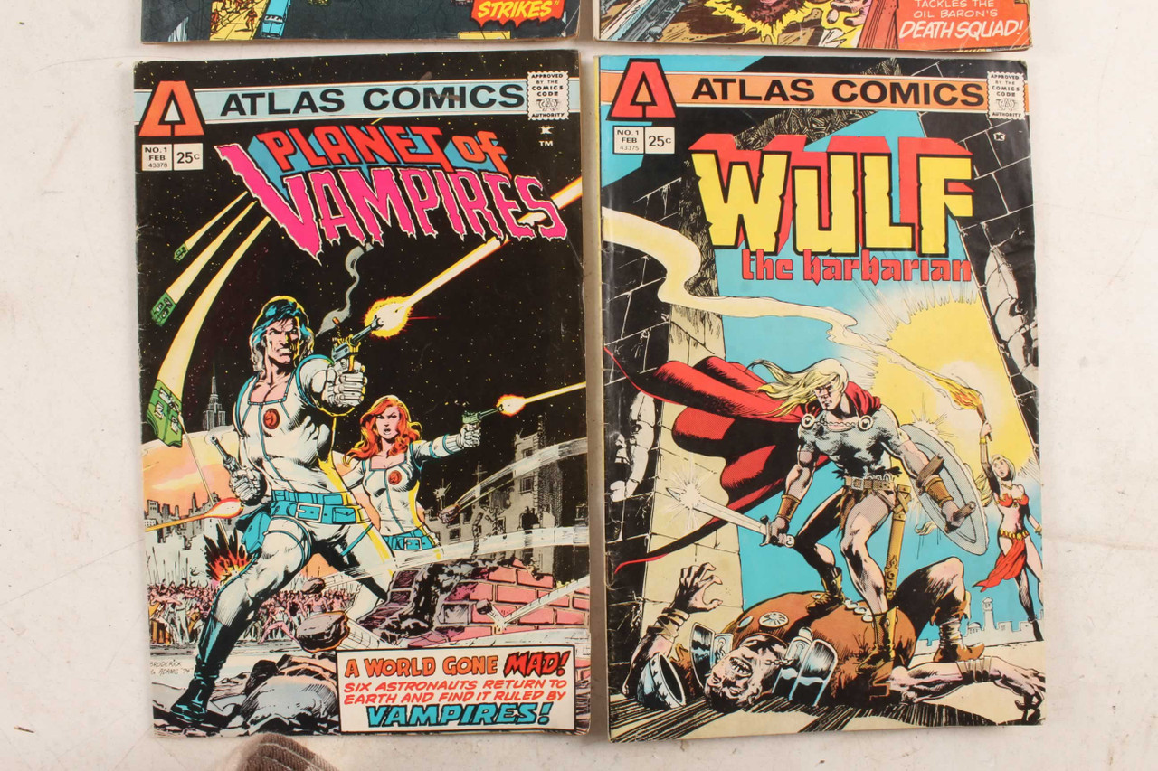 4 Vintage Atlas Comics #1 Planet Of Vampires #1 Wulf #2 Tarantula #2 ...