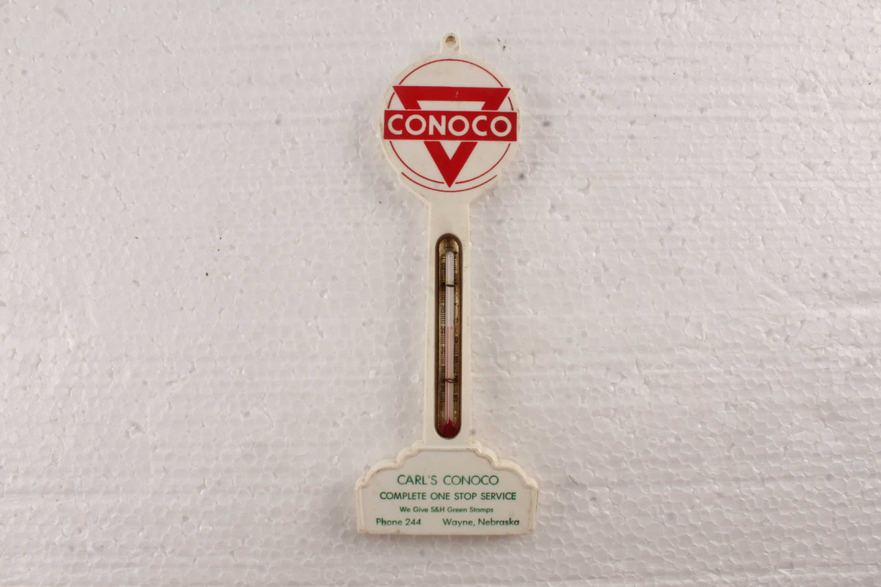 Vintage Carl's Conoco Wayne Nebraska Advertising Pole Thermometer ...