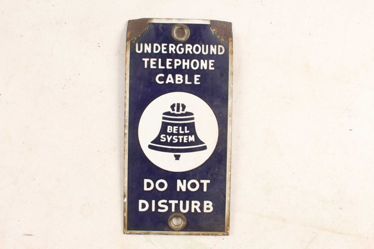 Antique Bell System Telephone Underground Cable Porcelain Enamel Sign ...