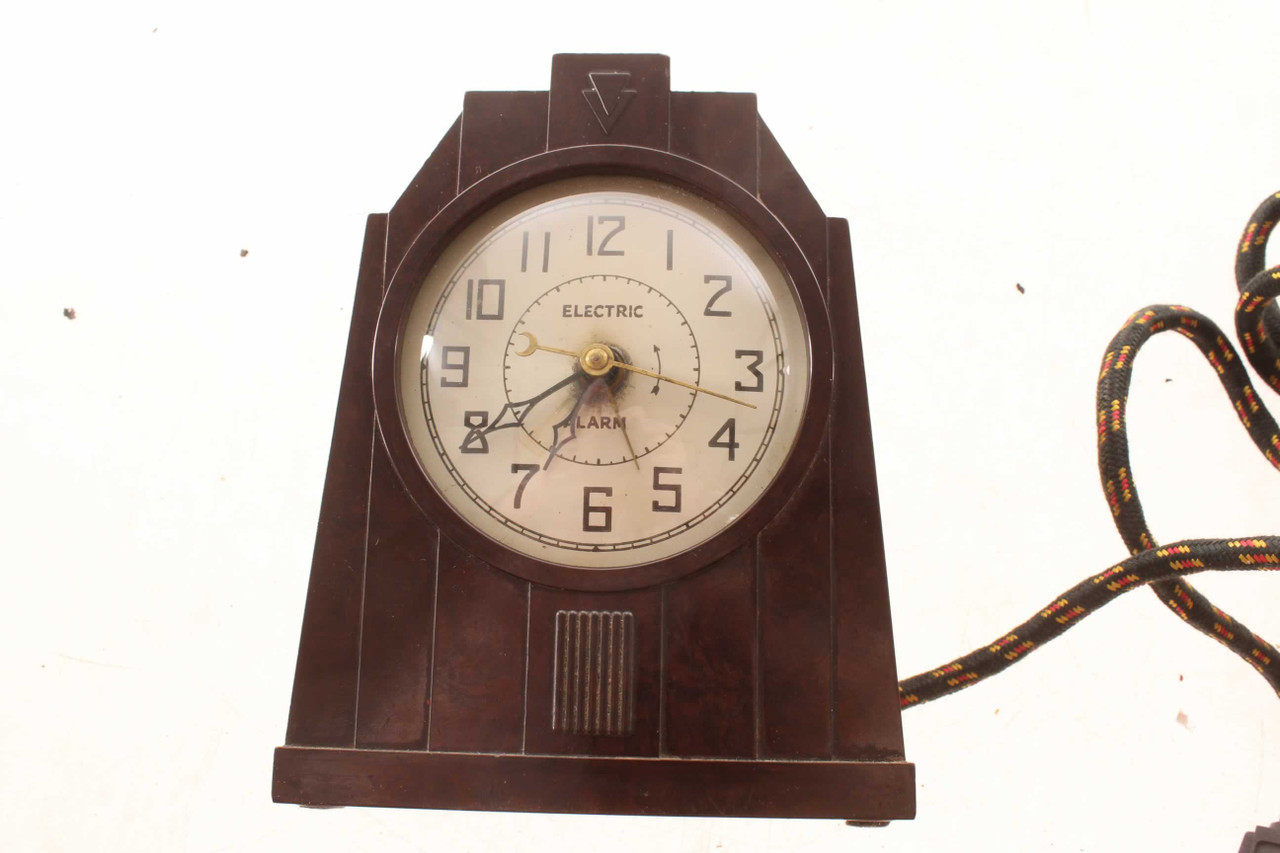 Vintage Machine Age Skyscraper Style Bakelite Electric Alarm Clock ...