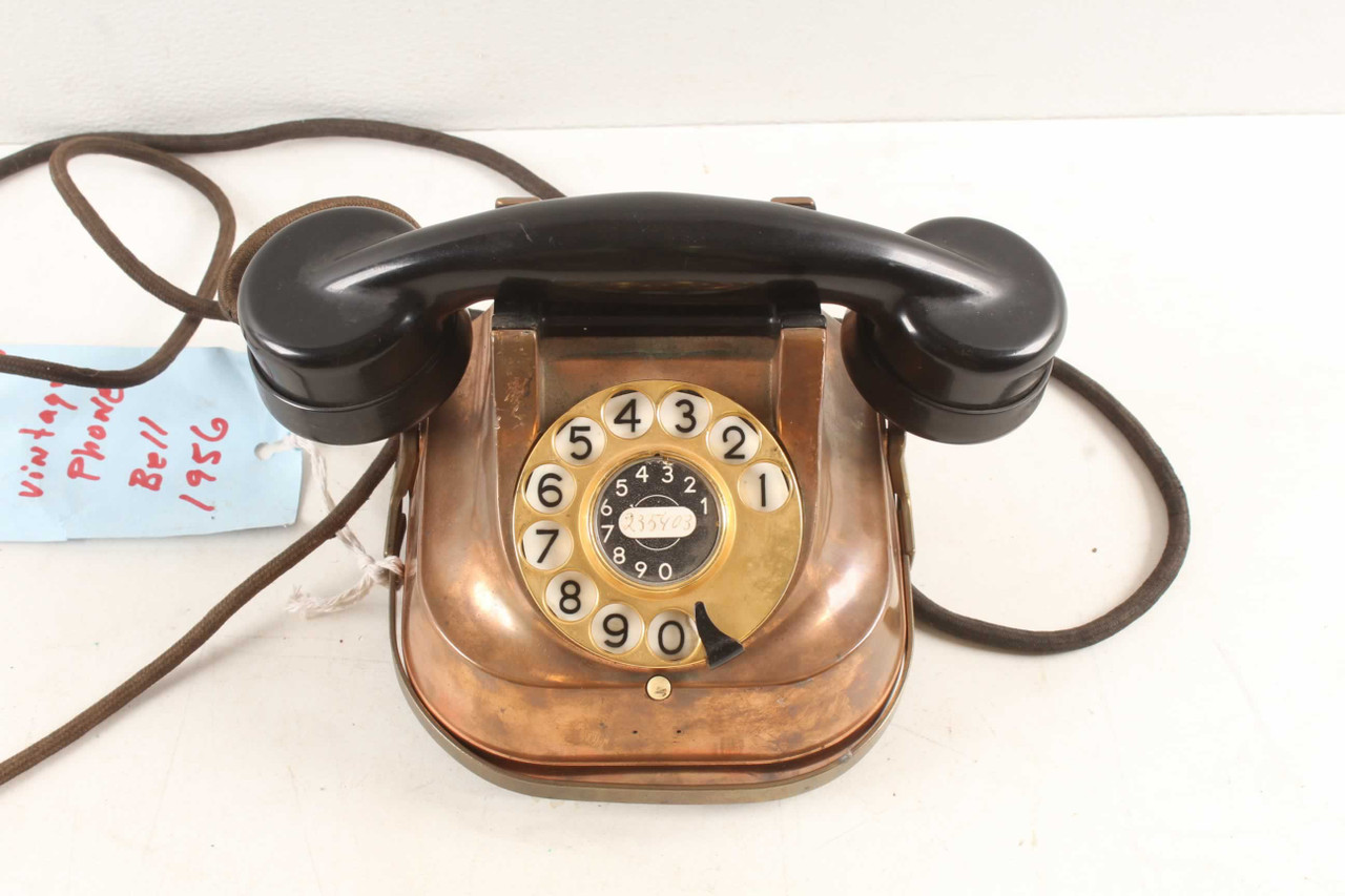Nice Vintage Copper Rotary Dial Desk Telephone With Bakelite Handset ...