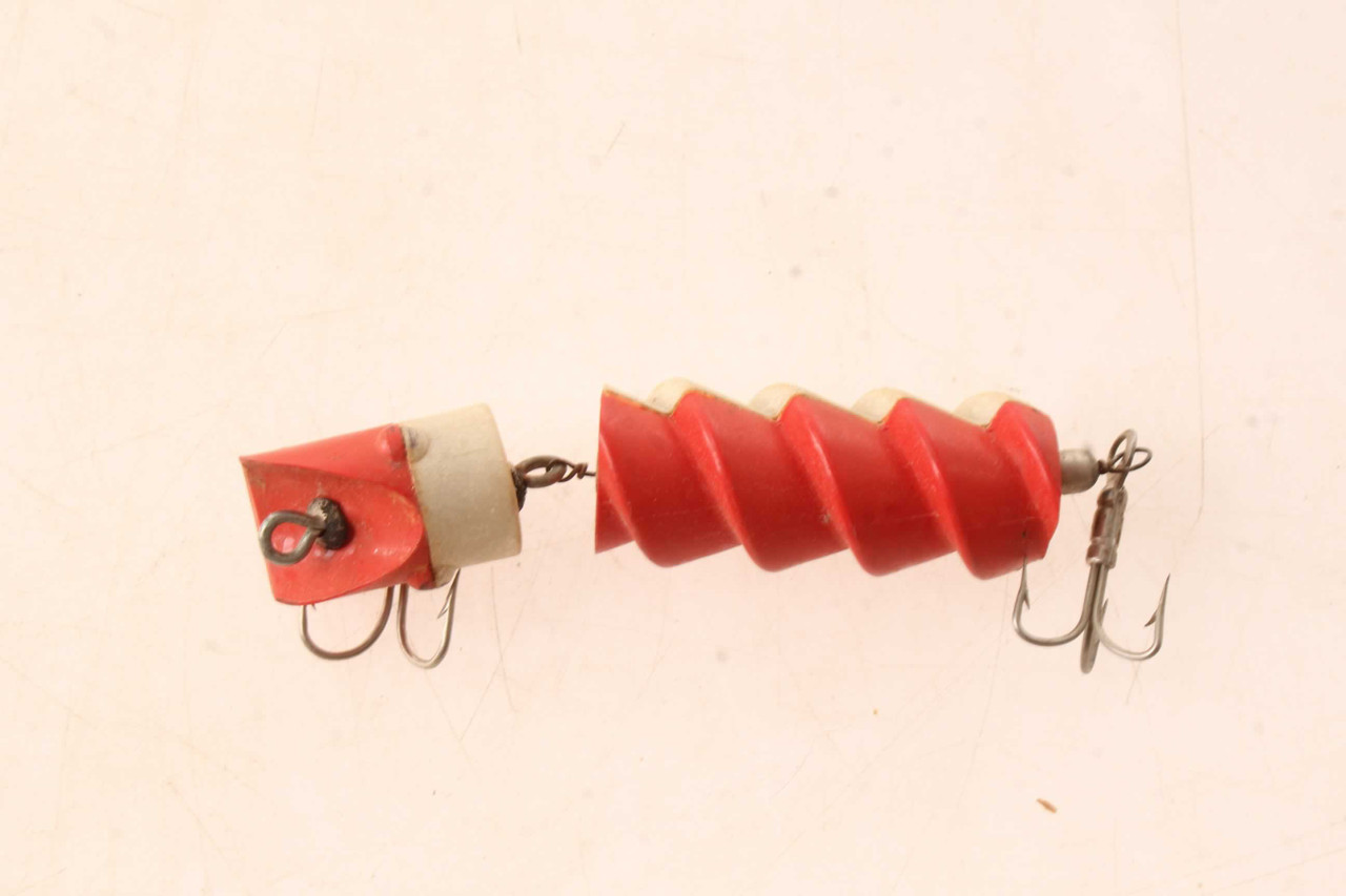 Vintage Dolly Rotator Red & White Fishing Lure - Antique Mystique
