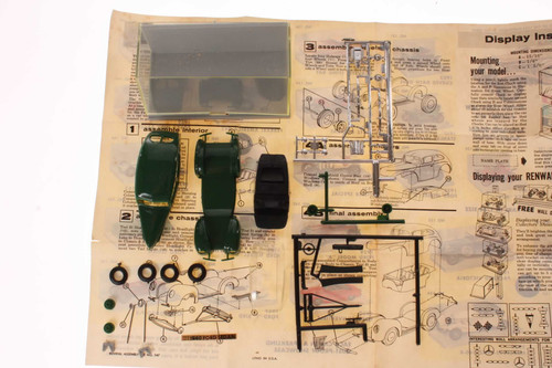 Vintage 1940 Ford Sedan Renwal Model Car Kit & Box Dated 1961