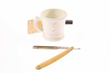 Antique Welt Ruf Tuckmar Special Straight Razor & Devil Shaving Mug ...