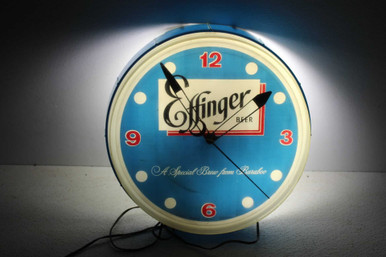 Rare Vintage Effinger Beer From Baraboo Advertising Light Up Clock Neon ...