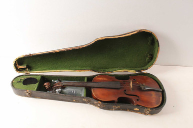 Antique Violin & Corelli Violin Bow In Case - Antique Mystique