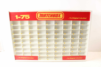 Vintage 1984 Matchbox Die Cast Toy 75 Car Store Counter Display Cabinet ...