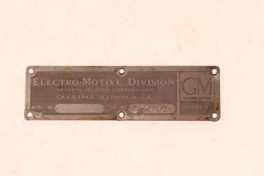 Vintage GM General Motors Electro Motive Power Builder Plate - Antique ...