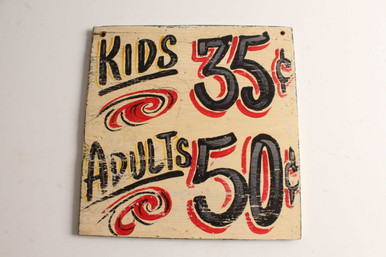 Vintage Carnival Sideshow Hand Painted Prices Advertising Wood Sign ...
