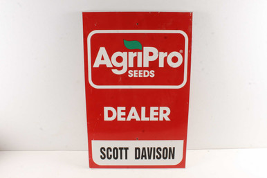 Vintage Agri Pro Seeds Metal Advertising 2 Sided Sign Scott Davidson ...