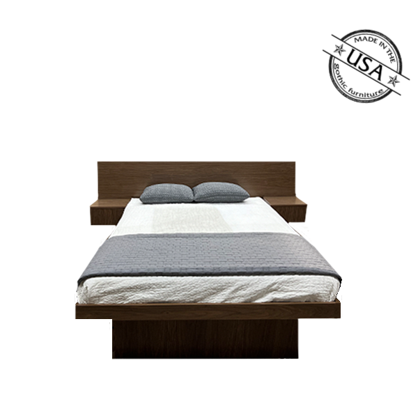 Full Vaso Walnut Platform Bed