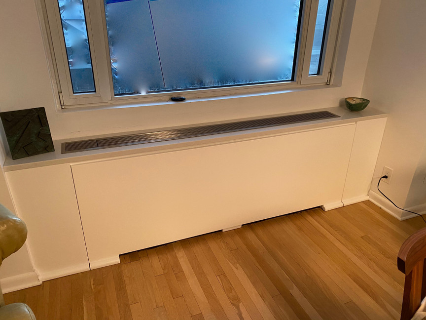 Custom - Wall to Wall Built-In Radiator Enclosure in a Satin Off White ...
