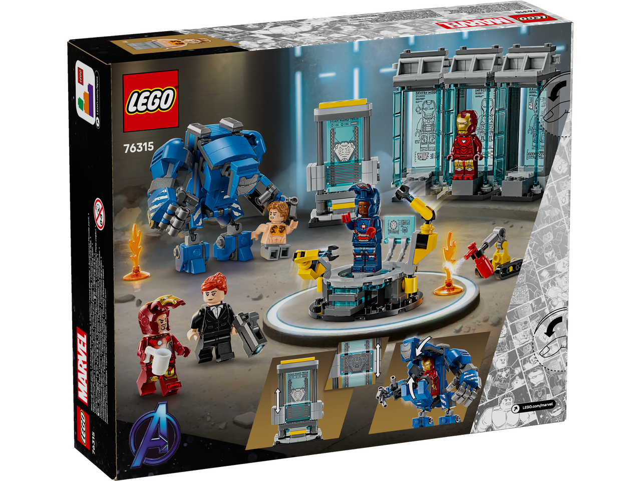 LEGO Marvel 76315 Iron Man's Laboratory: Hall of Armor - Toy Store