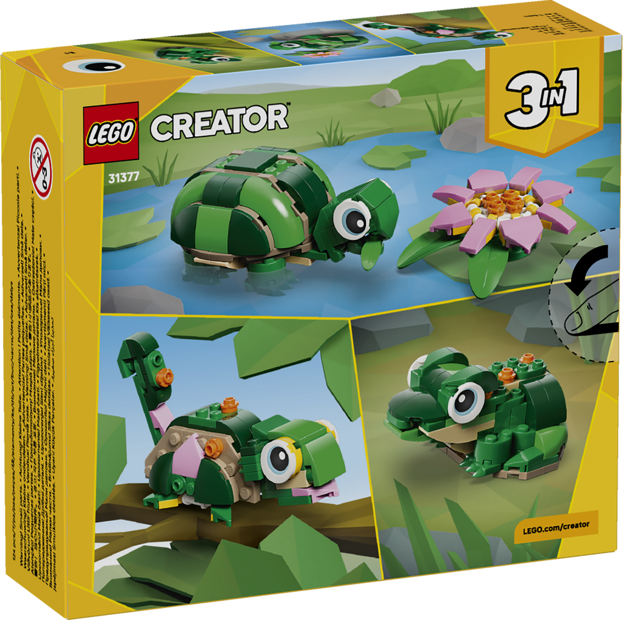 LEGO Creator 31377 Turtle with a Water Lily Flower - Toy Store