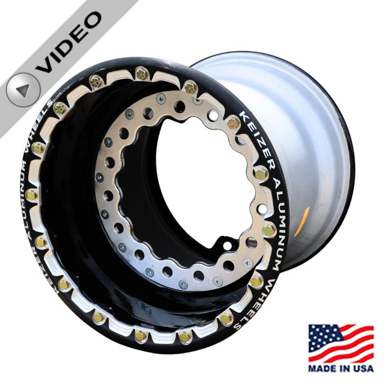 Wide 5 Polished Inner Beadlock Wheel w/ Proring 15x14x5 by Keizer Wheels