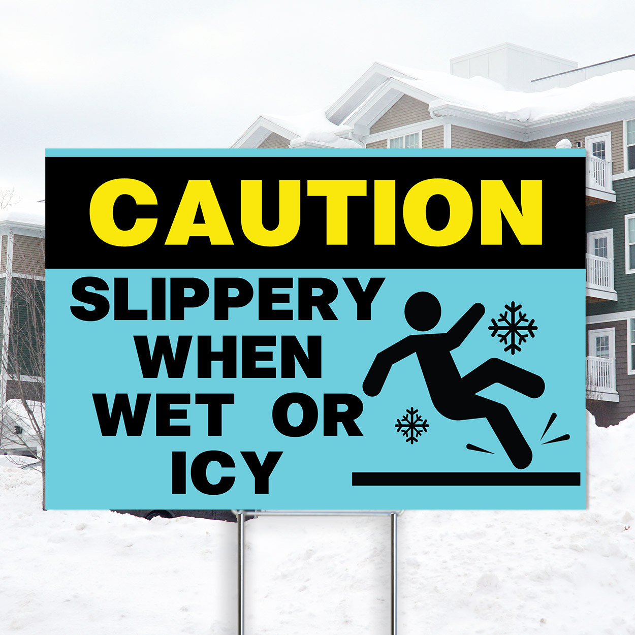 Ice Warning Caution 12x18 Coroplast Sign