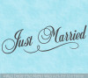 Just Married Cursive Lettering With Swirl Wall Decor Vinyl Decals Stickers