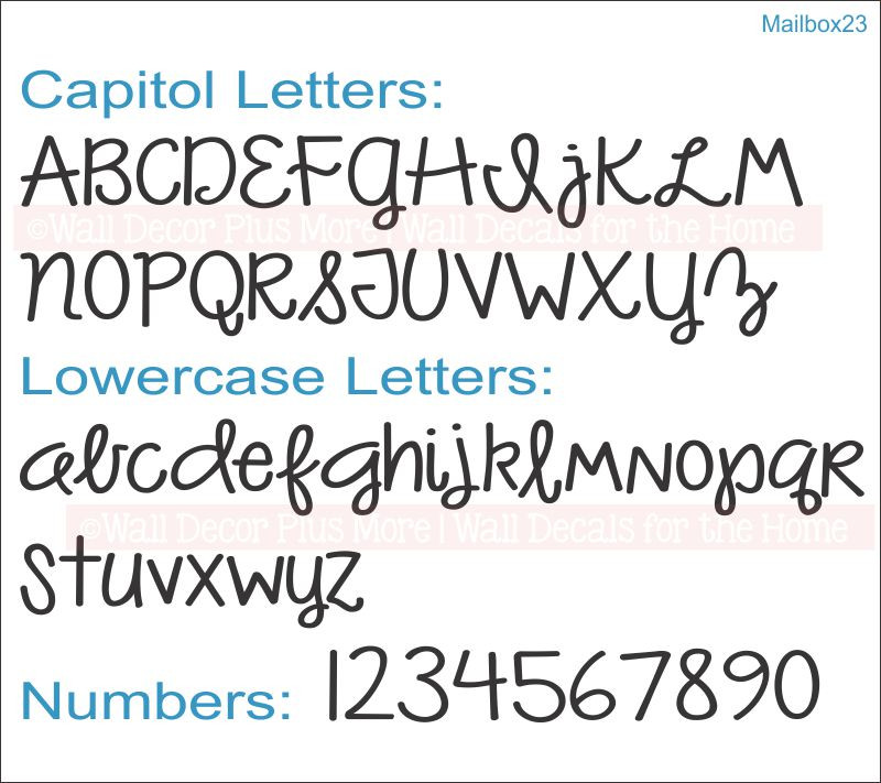 Handwritten Mailbox Lettering Vinyl Sticker Decals with Heart ...