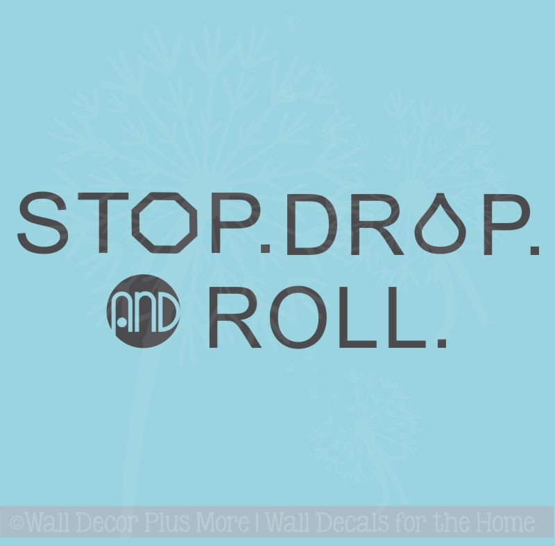 Stop Drop Roll Essential Oil User Wall Lettering Vinyl Sticker Decals Decor