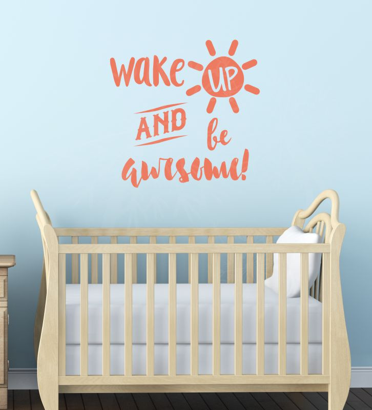 Wake Up and Be Awesome Inspirational Wall Decals Vinyl Lettering ...