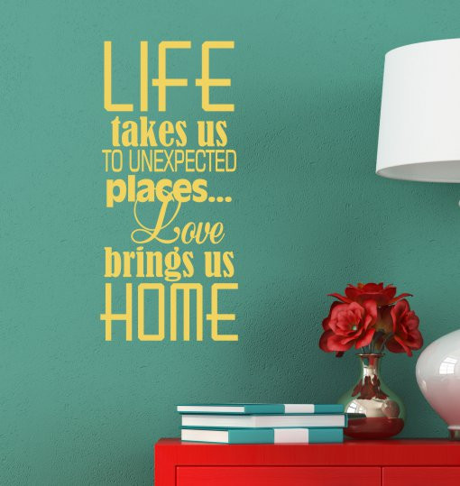 Love Brings Us Home Family Wall Decals Vinyl Lettering Art Wall Decor ...