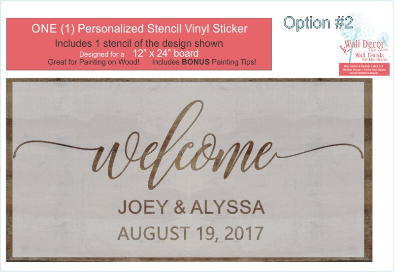Stencil Sticker Decals for 12x24 for Board Wood Signs, 1 Personalized ...