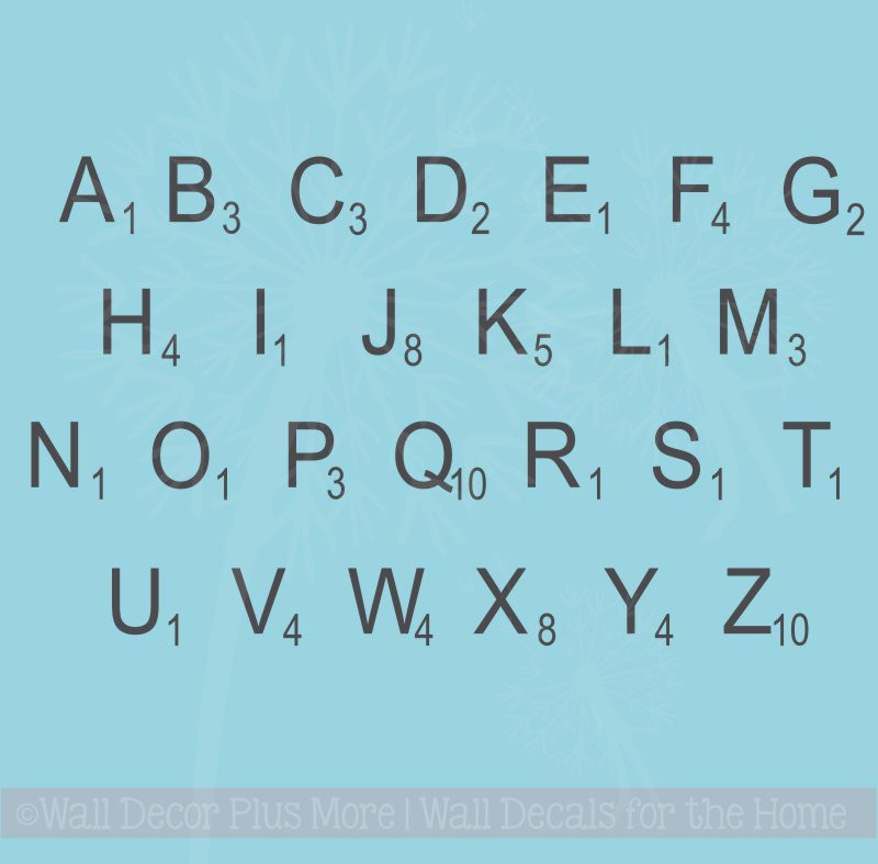 Scrabble Tiles Vinyl Sticker Letters Personalized Wall Decals for Home ...